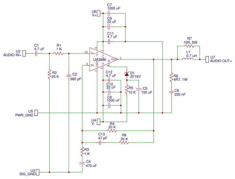 LM3886 Amplifier - OSHWLab