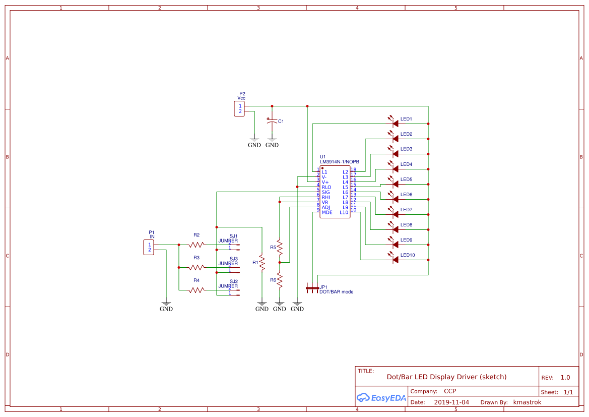 Dot/Bar LED Display Driver - EasyEDA open source hardware lab