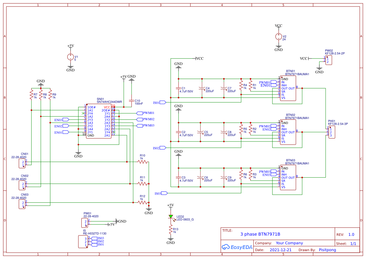BTN7970 3 Phase - EasyEDA open source hardware lab