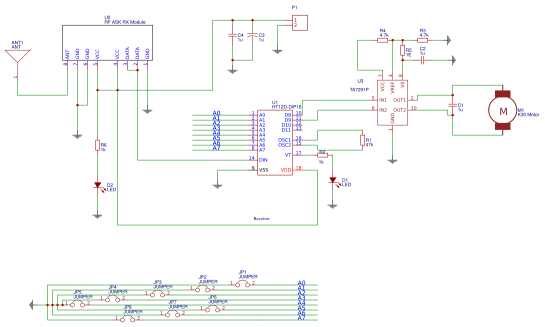 RF Remote DC Motor Direction Controller—Receiver - OSHWLab