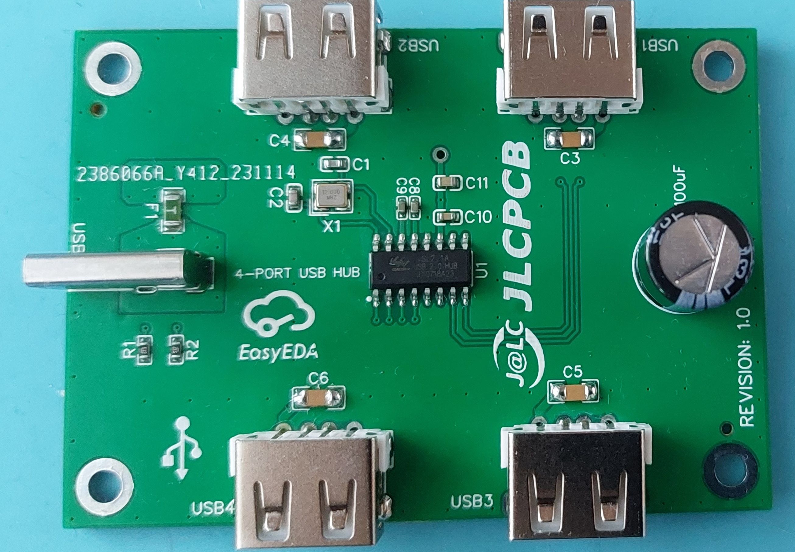 DIY 4 Port USB Hub Type C EasyEDA Open Source Hardware Lab