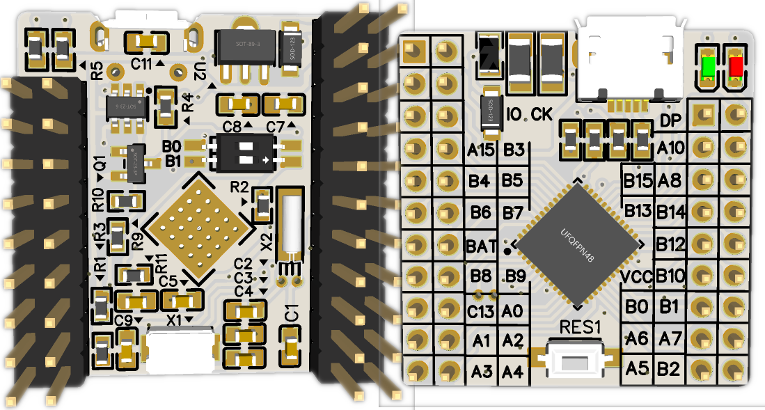 MINIPCB STM32F103CBU6 - EasyEDA open source hardware lab