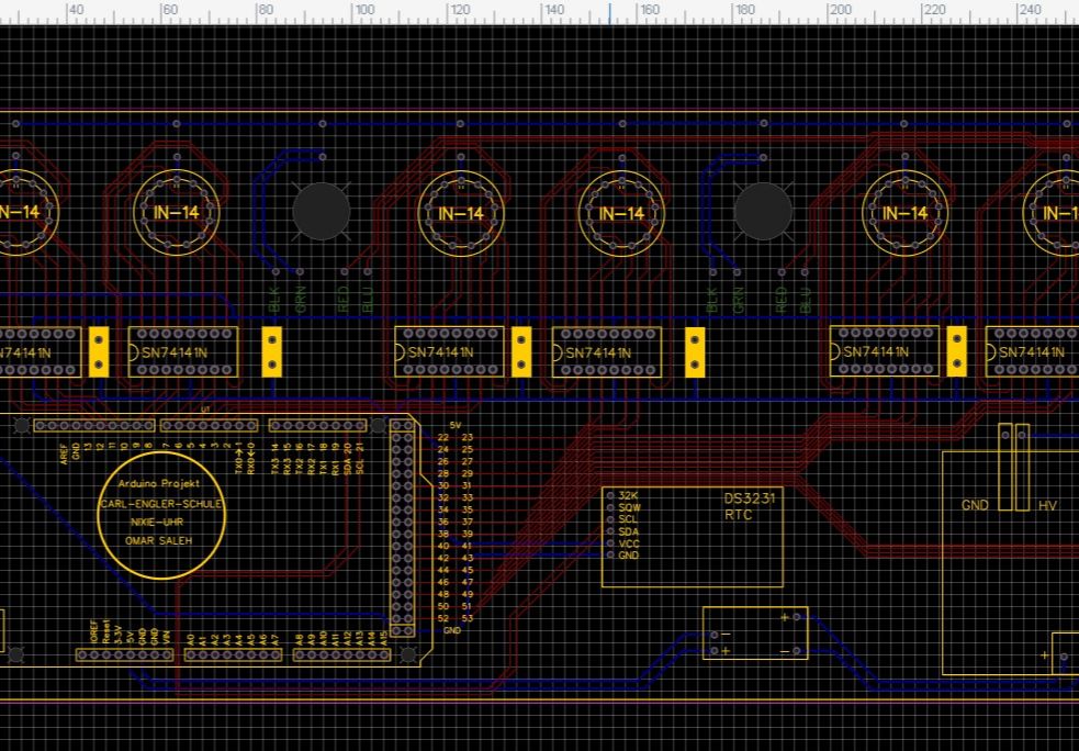 Nixie In-14 rtc - EasyEDA open source hardware lab