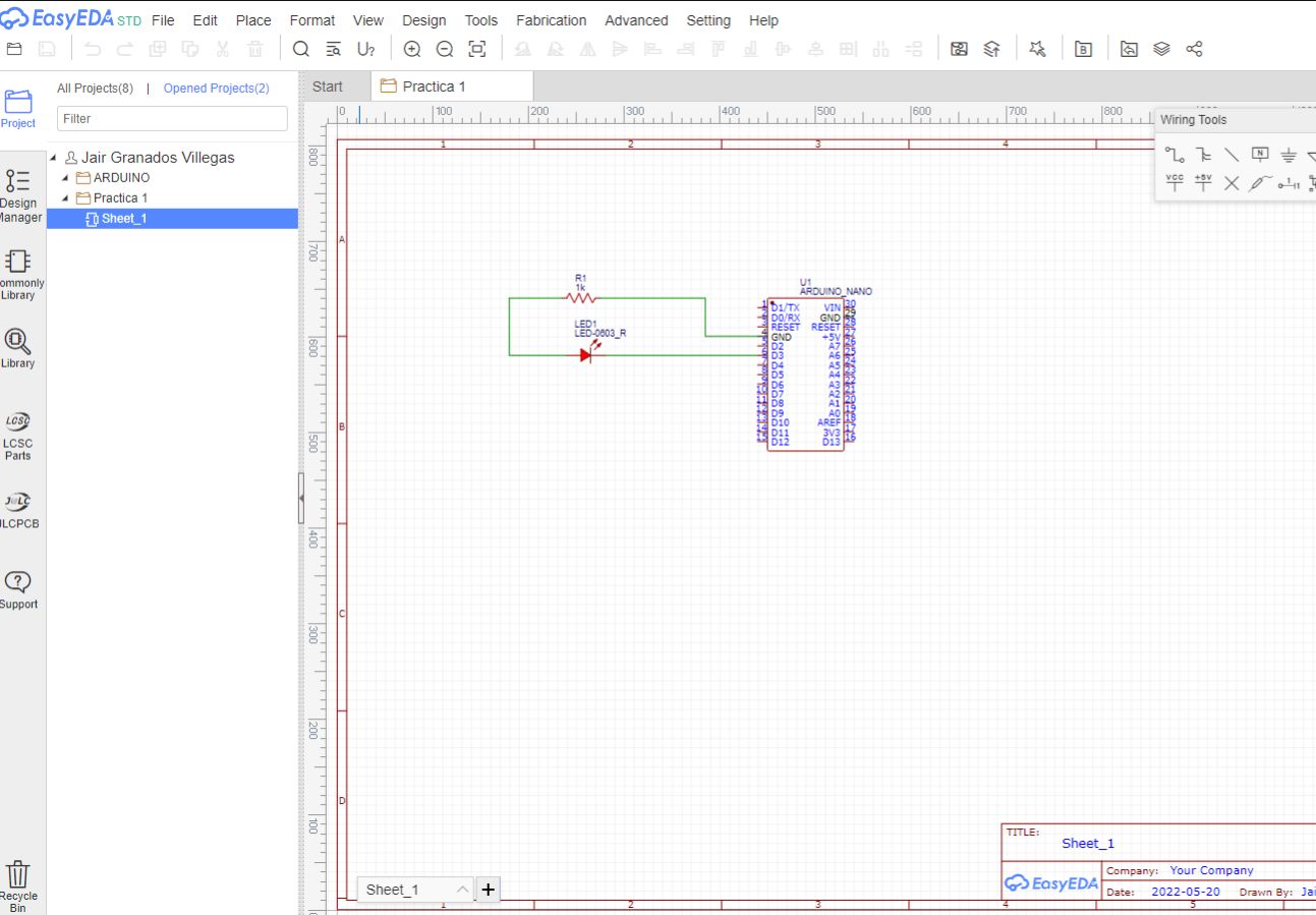 Practica 1 - EasyEDA open source hardware lab