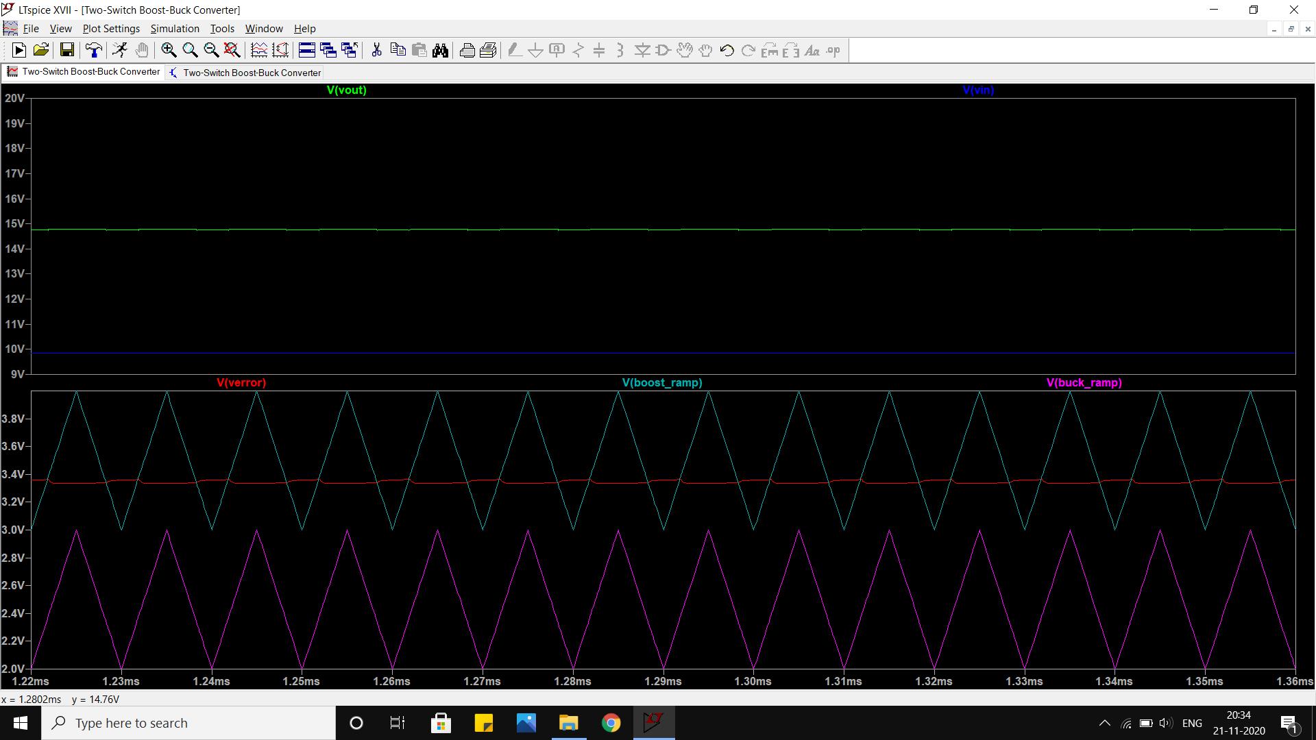 Two-Switch Boost-Buck Converter (LTspice simulation) - EasyEDA open ...