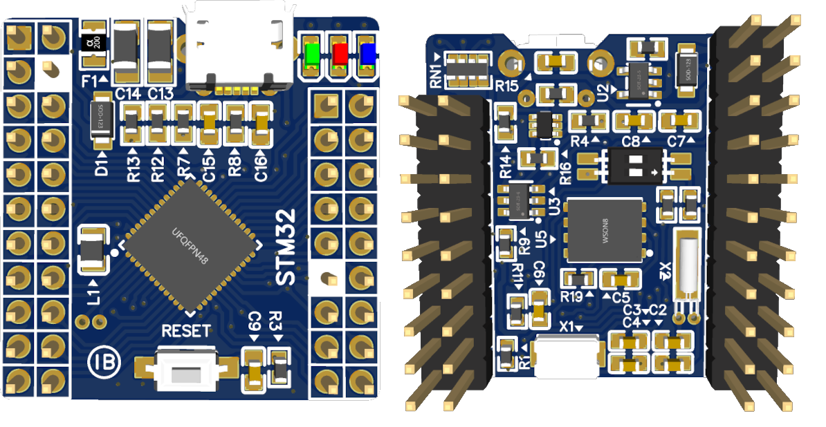 MINIPCB STM32F103CBU6 - EasyEDA open source hardware lab